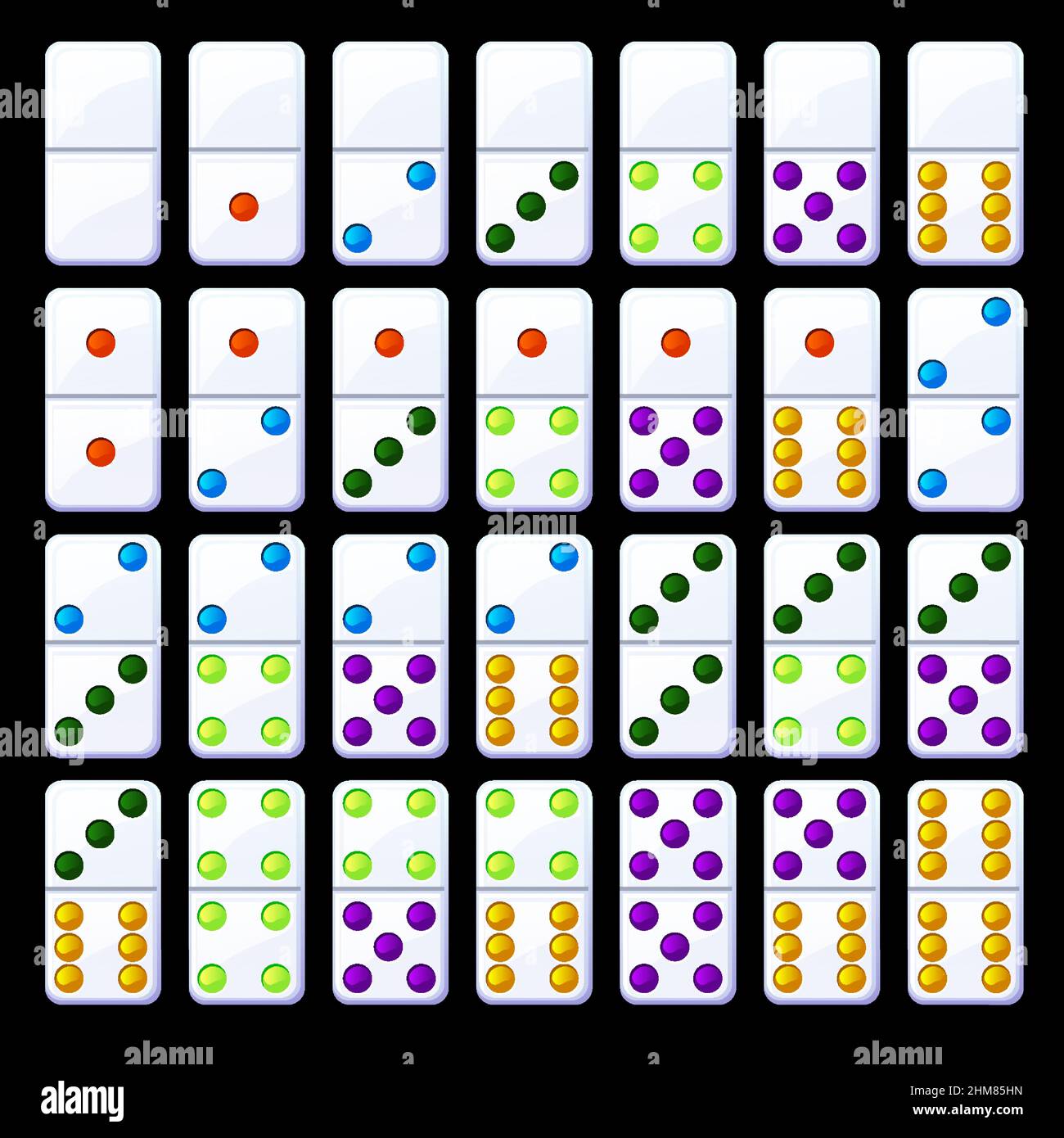 Vector set of isolated colored classic dominoes Stock Vector Image ...