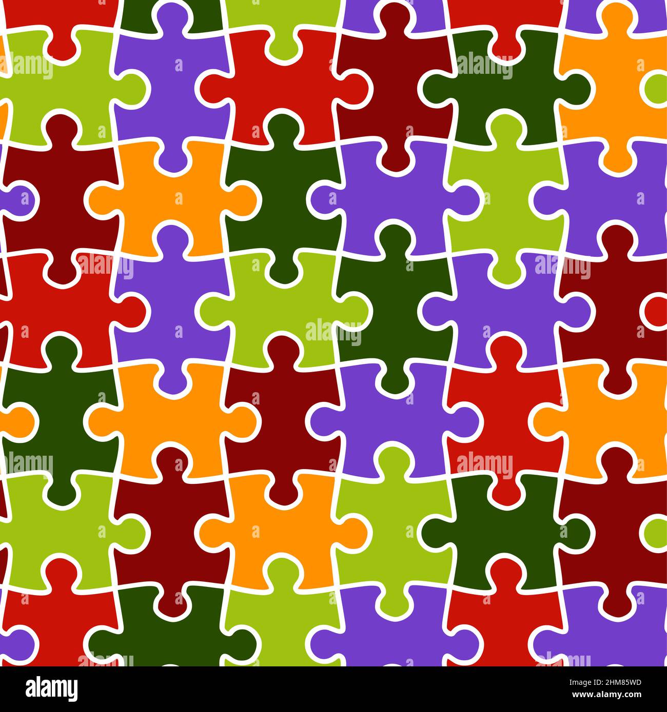 Vector background seamless pattern of multicolored puzzles Stock Vector ...