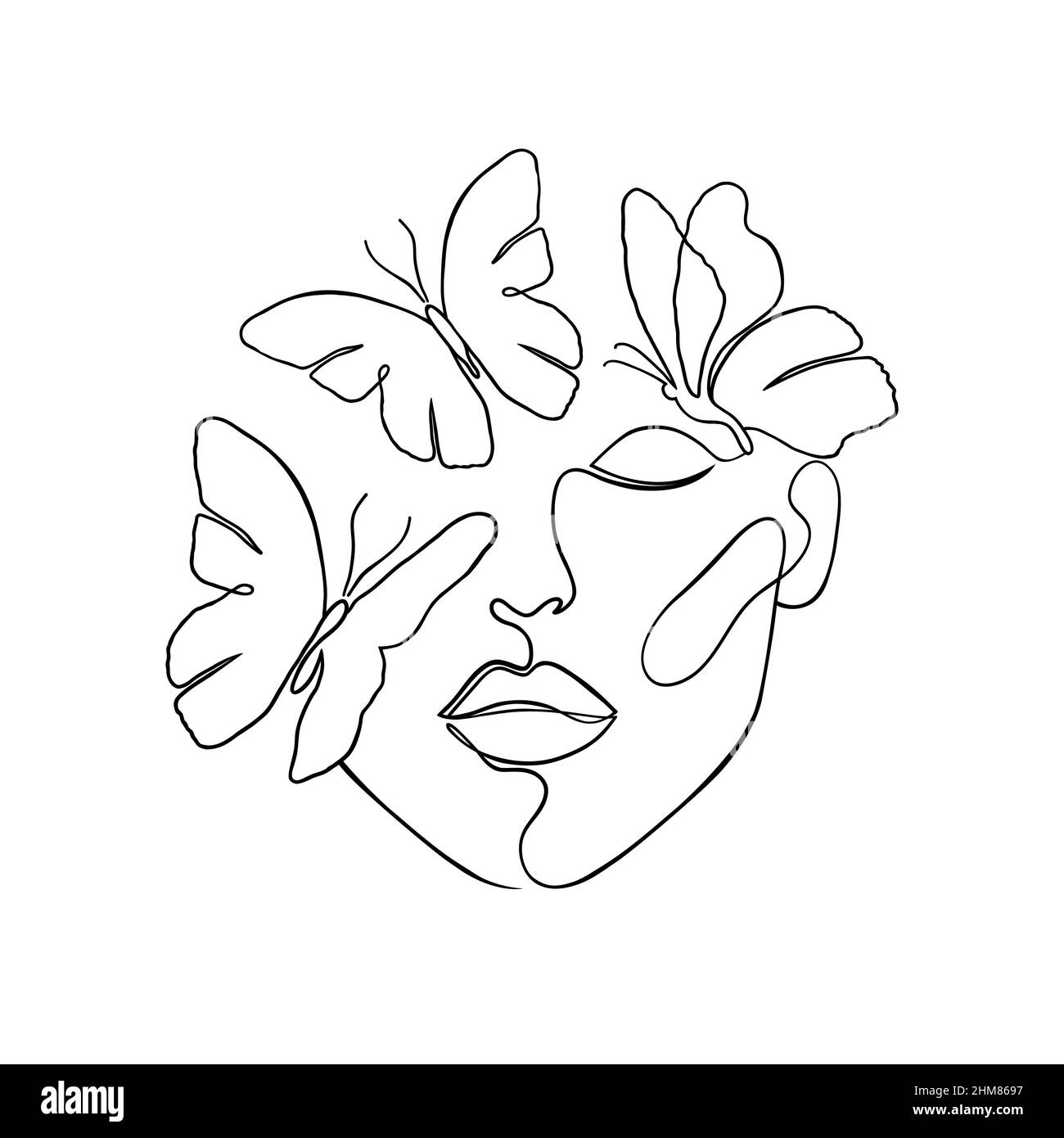 Minimal woman face Stock Vector Image & Art - Alamy