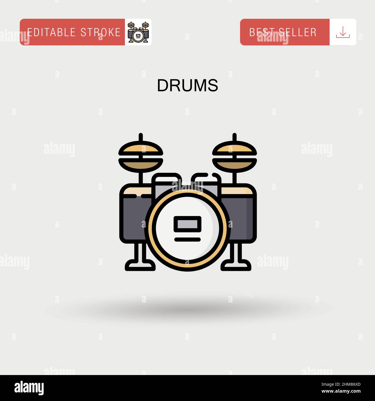 Drums Simple vector icon Stock Vector Image & Art - Alamy