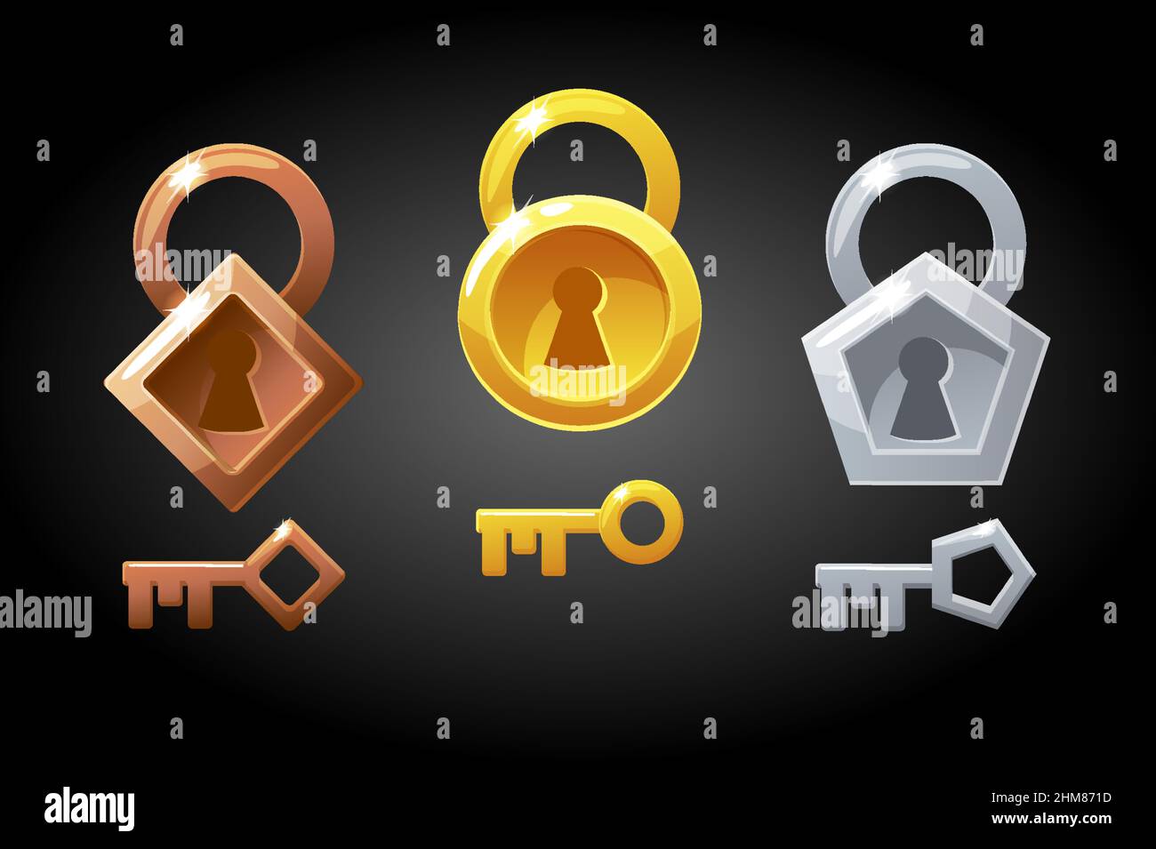 Gold lock silver hi-res stock photography and images - Alamy