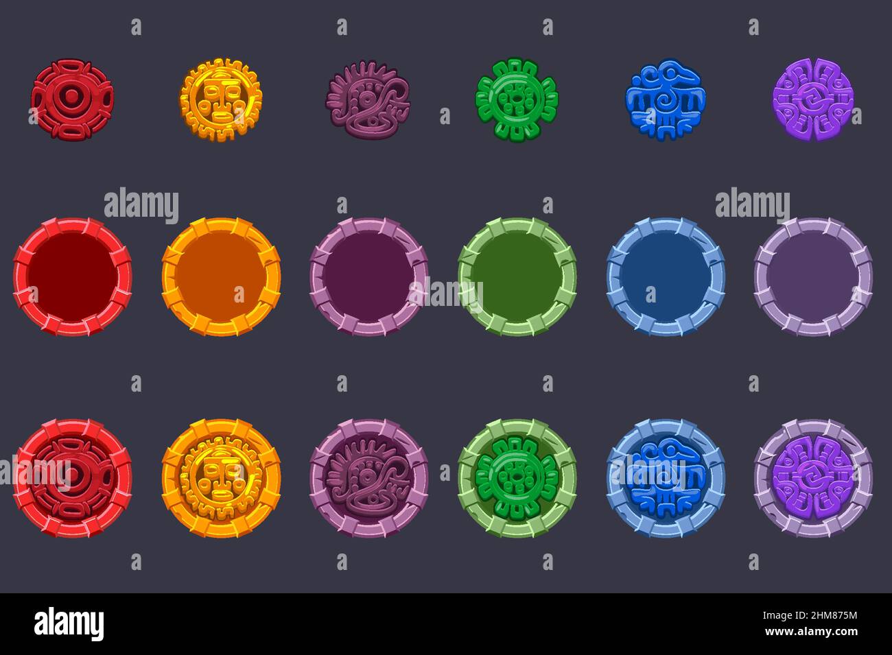 Set of vector symbol Aztecs Maya culture Stock Vector Image & Art - Alamy