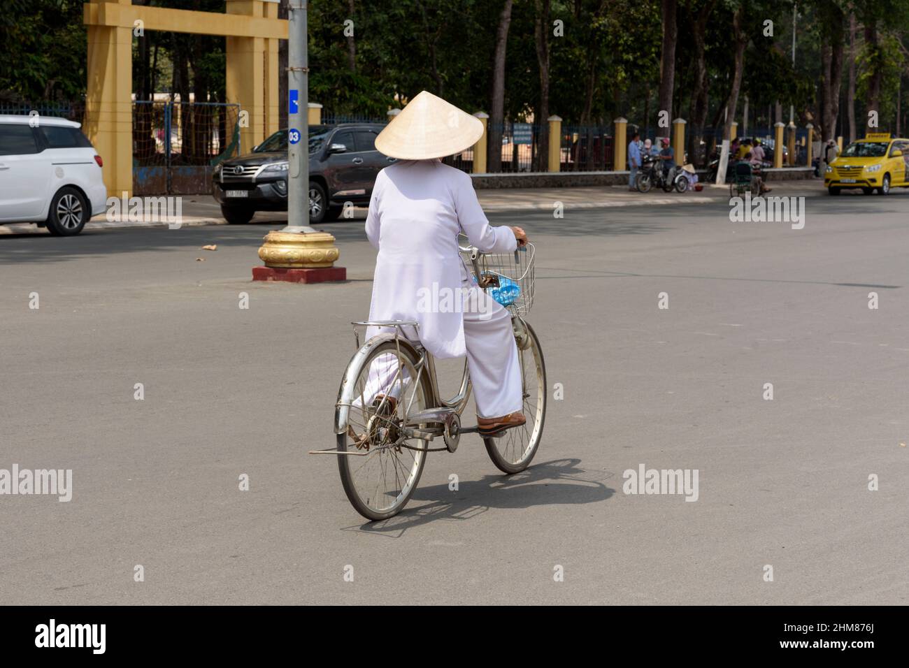 Caodaist worshippers at the Cao Dai Temple, Long Than village, Tay Ninh ...