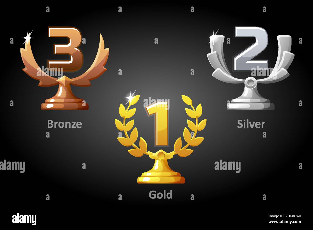 Gold, silver, bronze awards for the winner Stock Vector Image & Art - Alamy