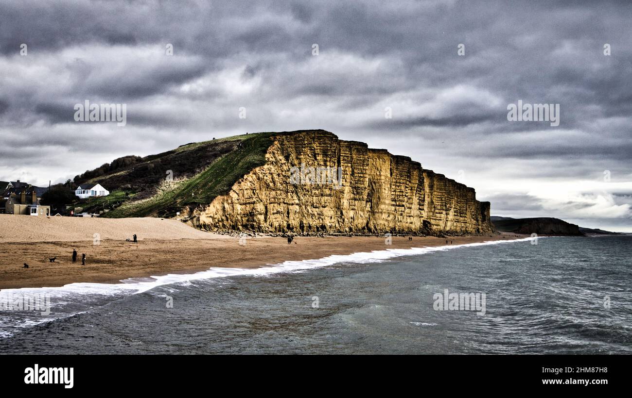 West bay cliffs also known as broadchurch cliffs in Bridport, on the ...