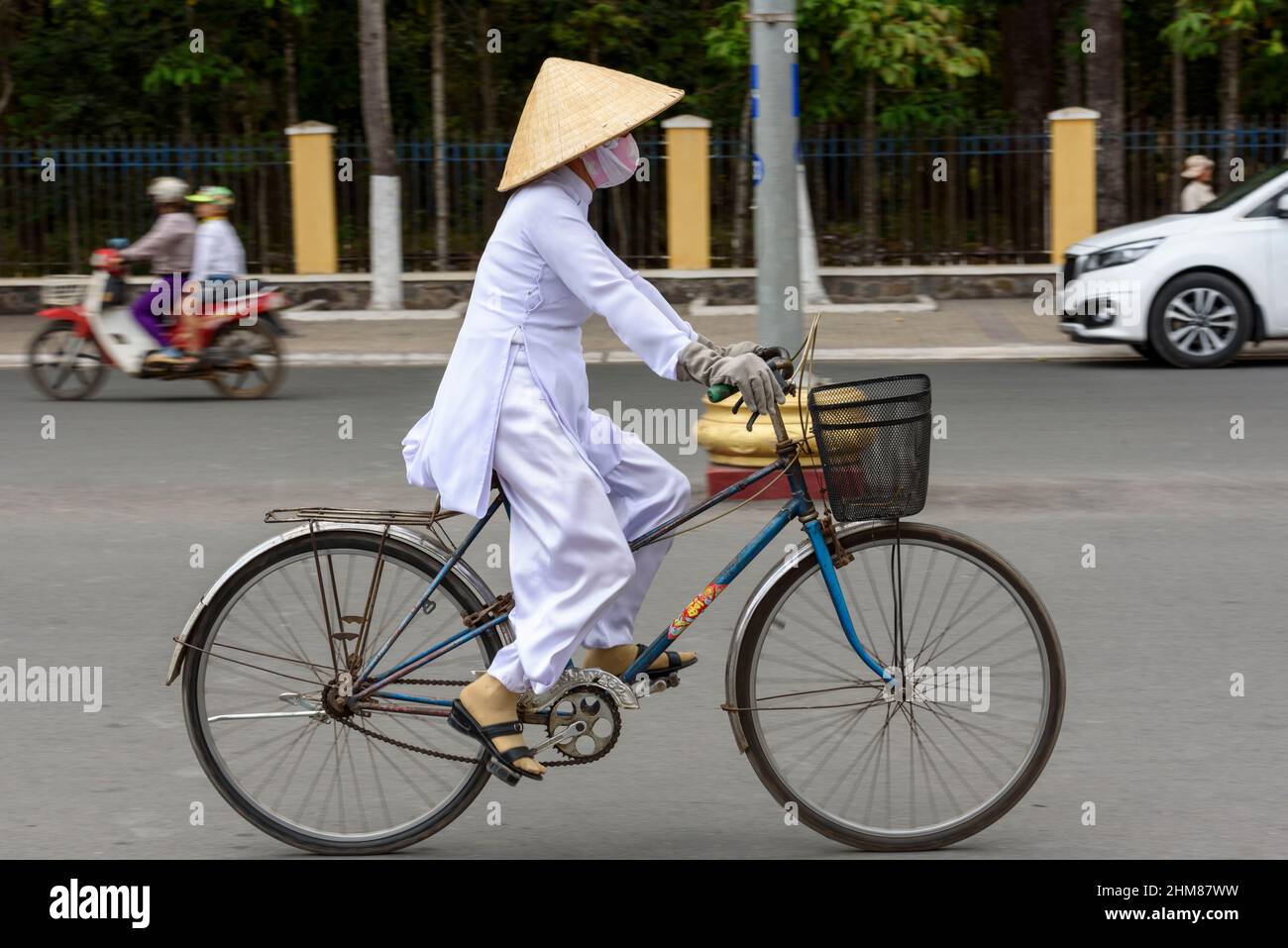Caodaist worshippers at the Cao Dai Temple, Long Than village, Tay Ninh ...