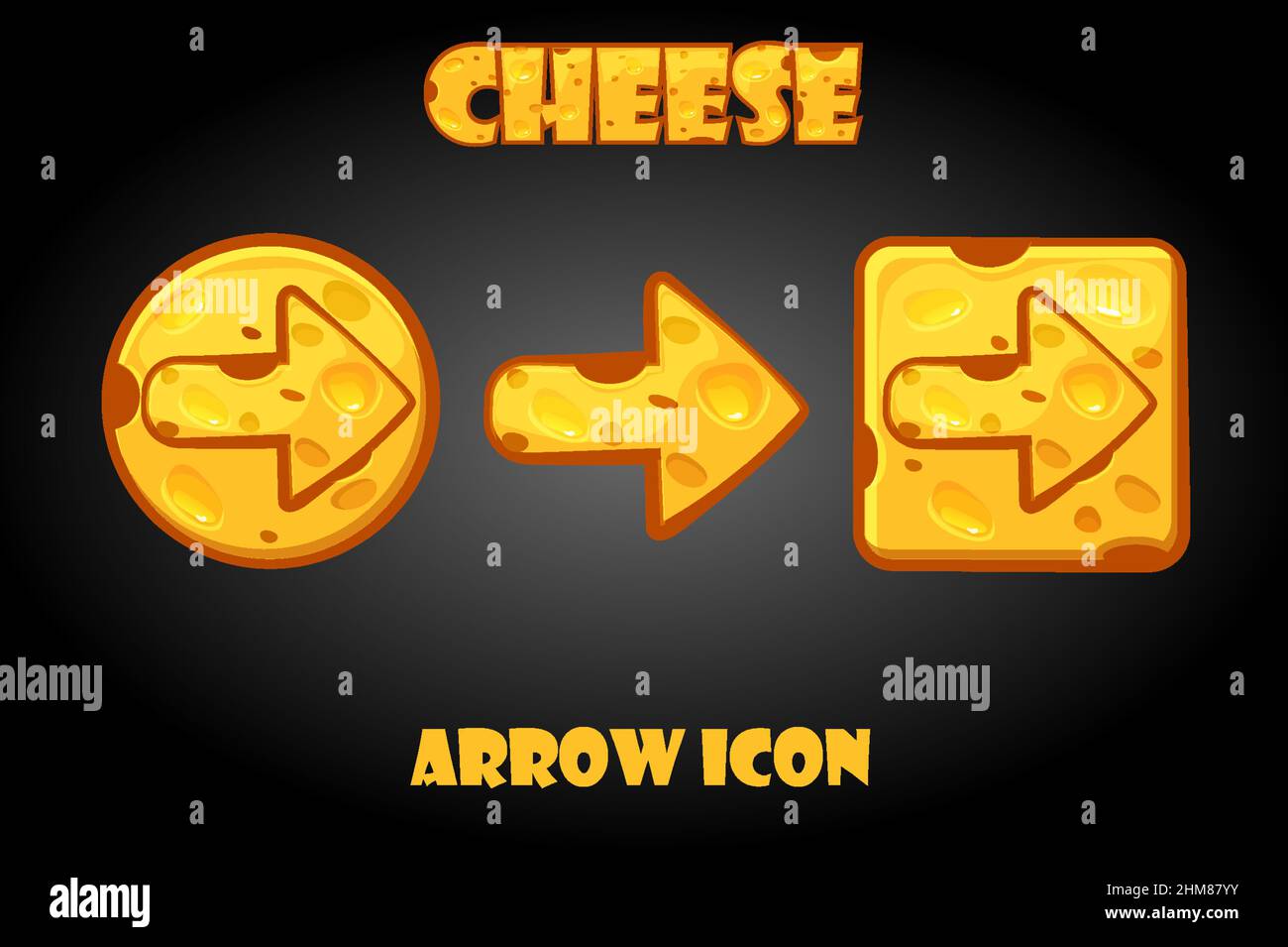 Vector set of cheese arrow buttons for game Stock Vector Image & Art ...