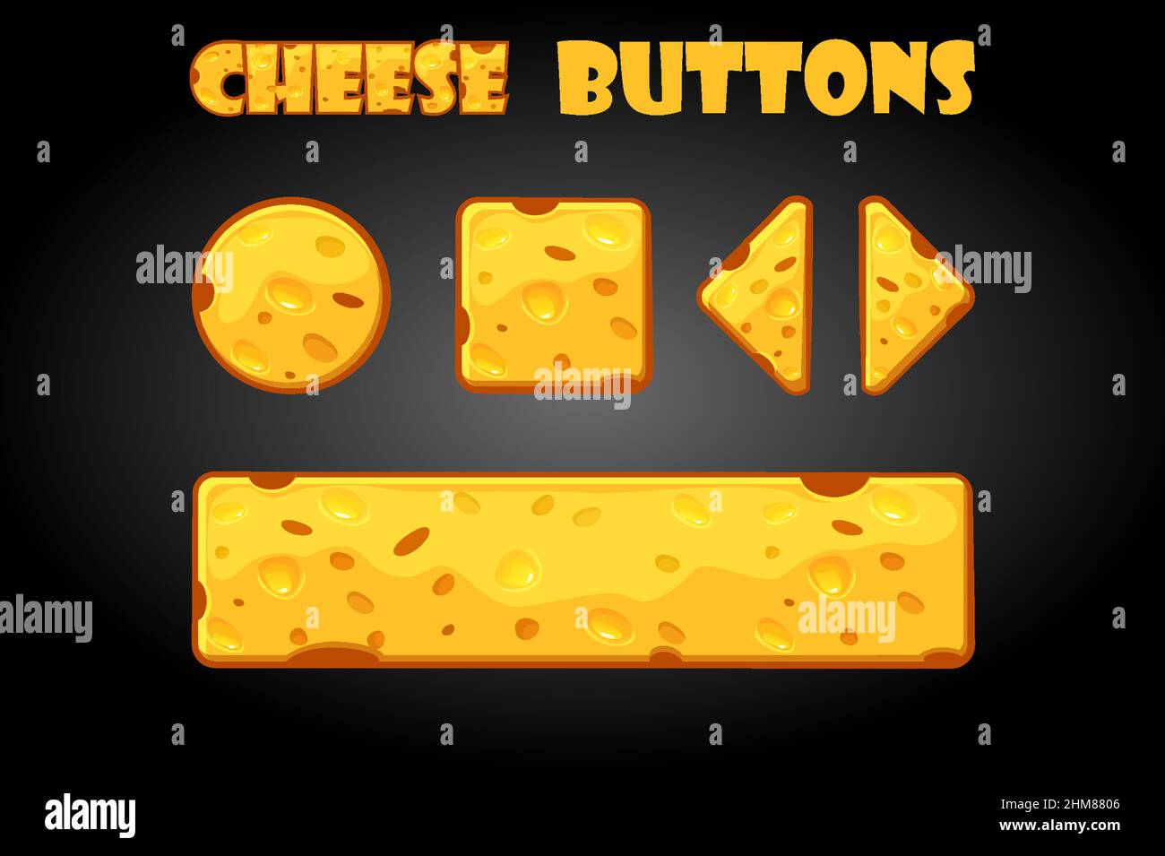 Vector set of cheese buttons for user interface Stock Vector Image ...