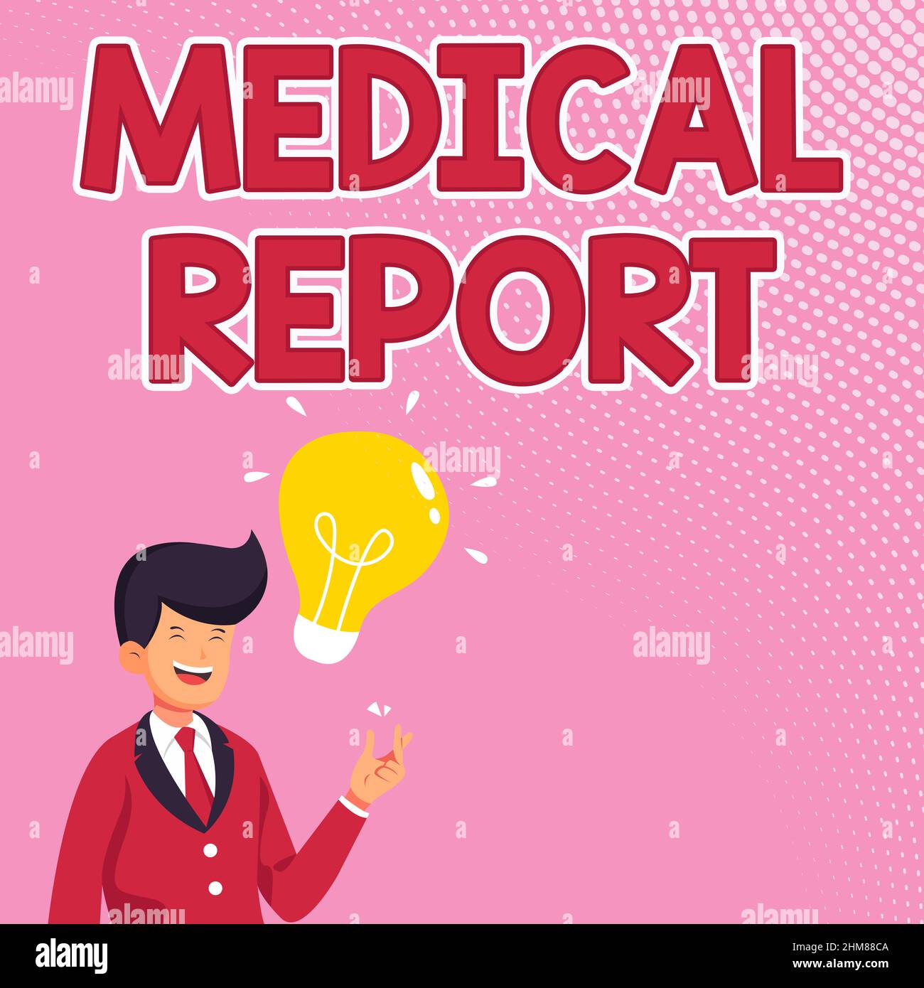 Hand writing sign Medical Report. Word for report of results of a ...