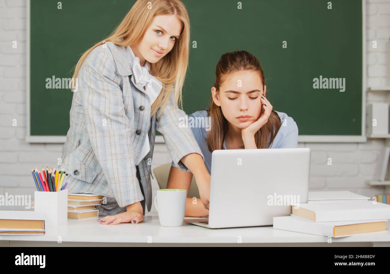 Students girls friends in classroom at school college or university on ...