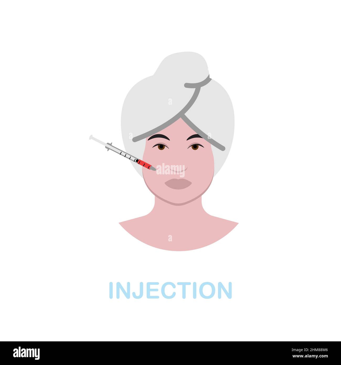 Injection flat icon. Colored element sign from cosmetology collection ...