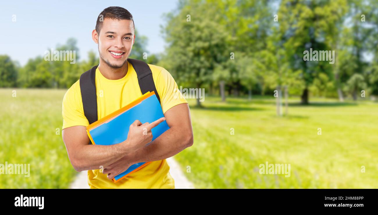 Student education pointing marketing outdoor park ad advert young ...