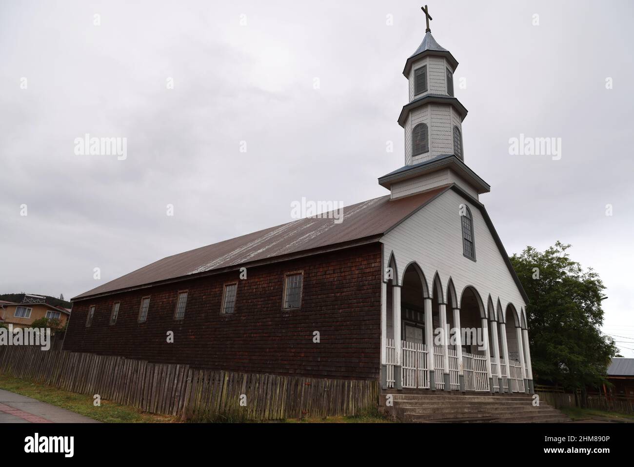 Church of Our Lady of Dolour in Dalcahue, Chiloe Island, Chile Stock ...