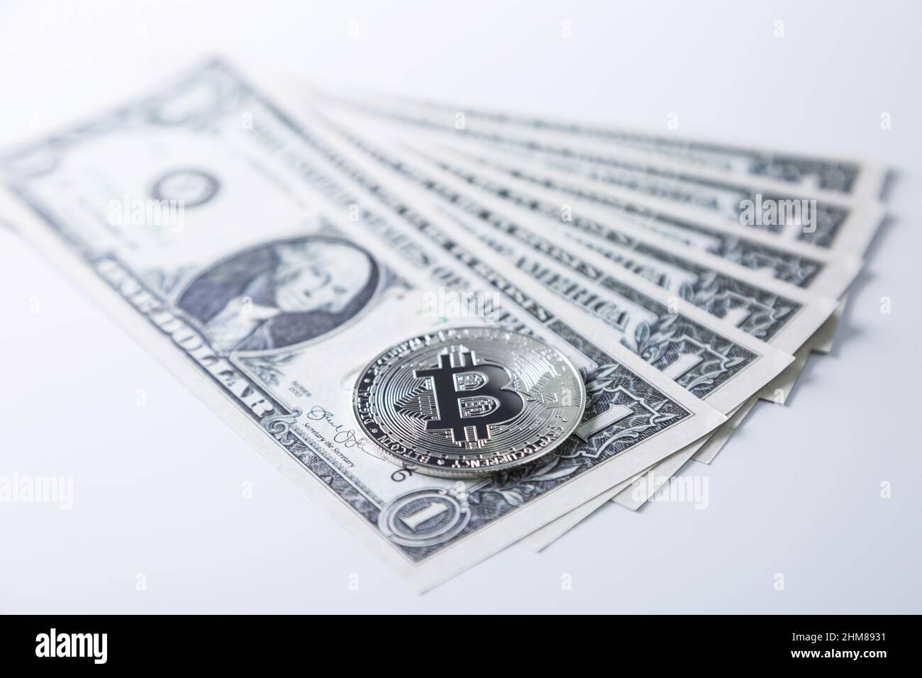 Cryptocurrency on one dollar hi-res stock photography and images - Alamy