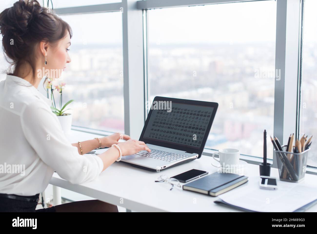 Reading mail rear view hi-res stock photography and images - Alamy