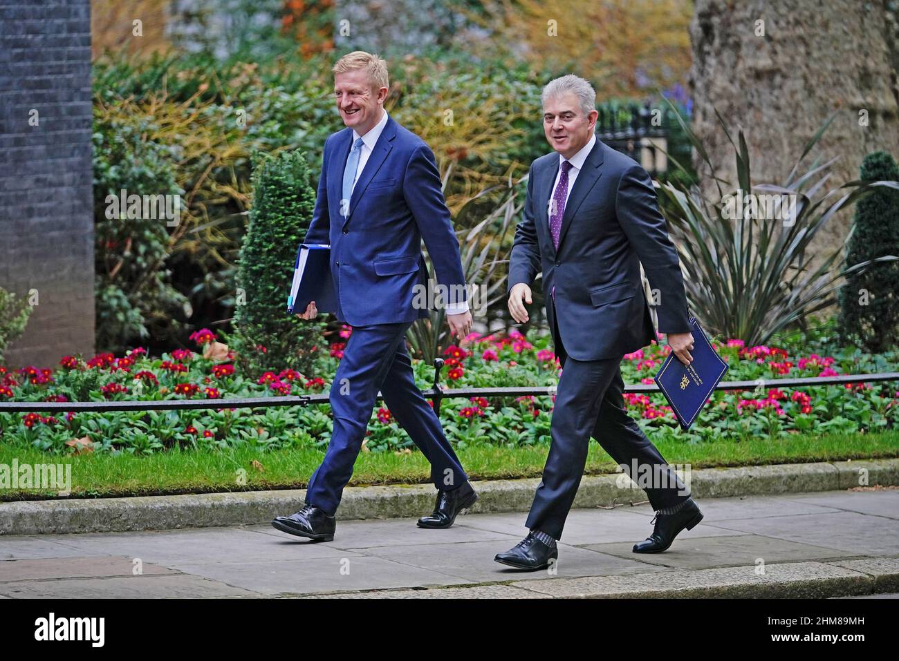 Conservative party Chairman Oliver Dowden (left) and Northern Ireland ...