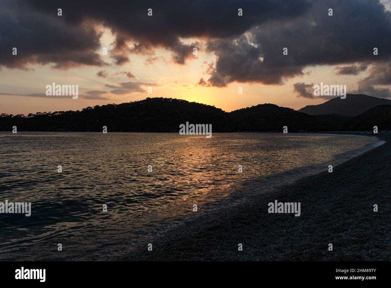 Beautiful sunset over sea aerial hi-res stock photography and images ...