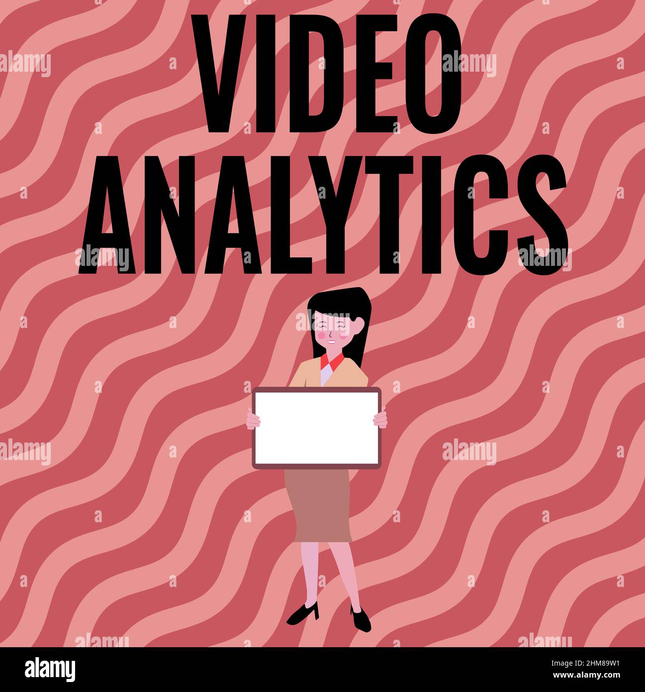 Conceptual caption Video Analytics. Business concept analyzing video to ...