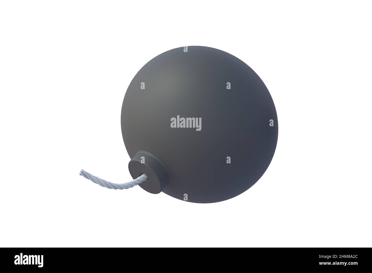 Round old bomb with fuze isolated on white background. 3d render Stock ...