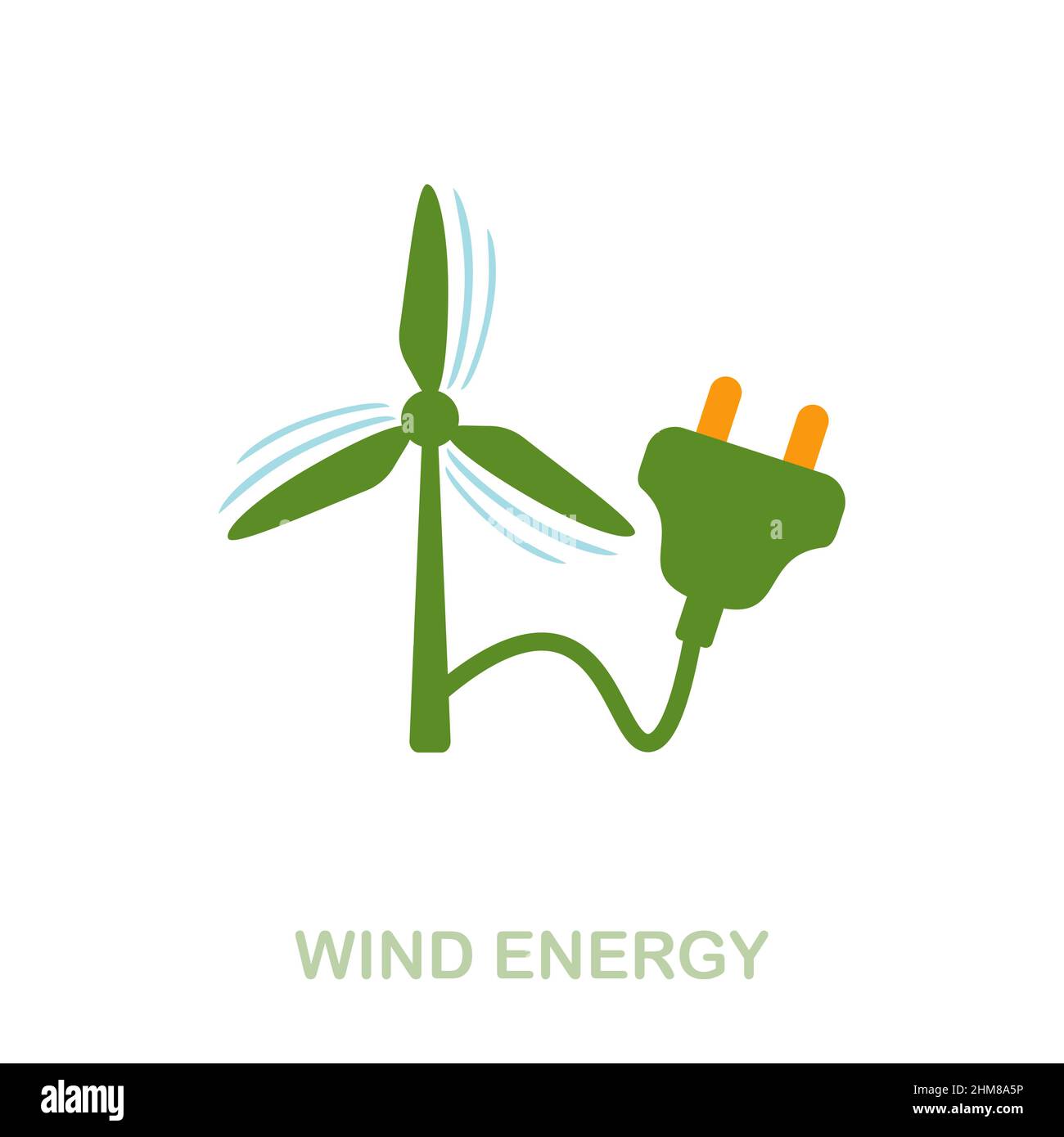 Wind Energy flat icon. Colored element sign from clean energy ...