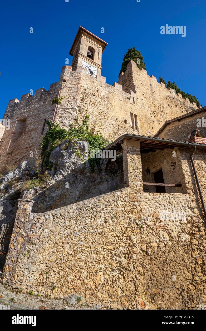 Via del Castello street, View of the Rocca fortress, Rocca Sinibalda ...