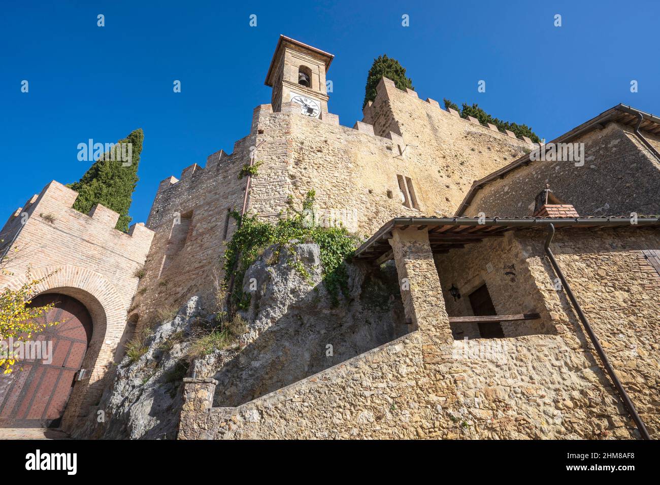 Via del Castello street, View of the Rocca fortress, Rocca Sinibalda ...