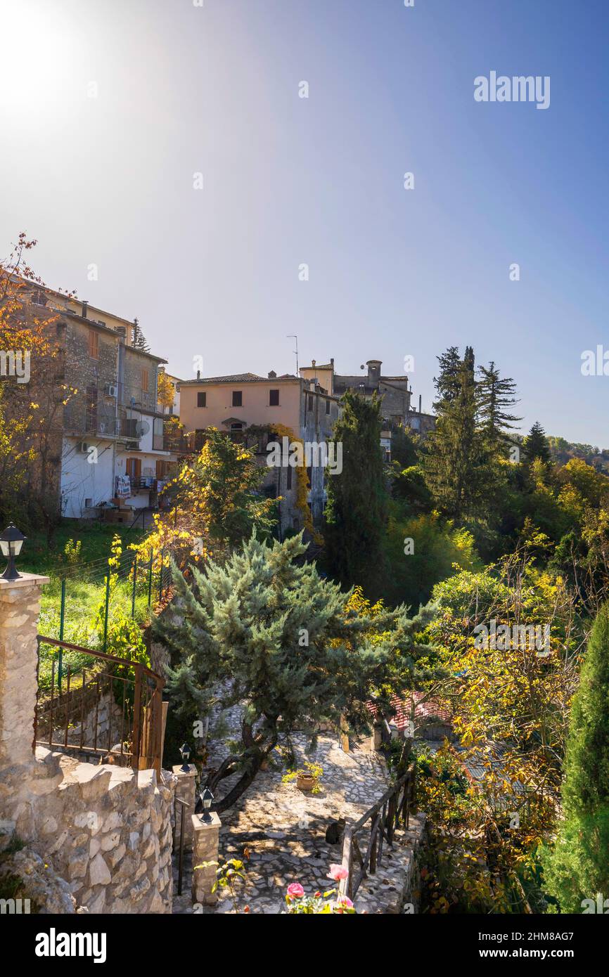 Via del Castello street, Glimpse, Rocca Sinibalda, Lazio, Italy, Europe ...