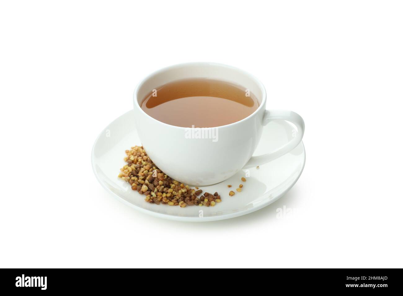 Cup of buckwheat tea isolated on white background Stock Photo - Alamy