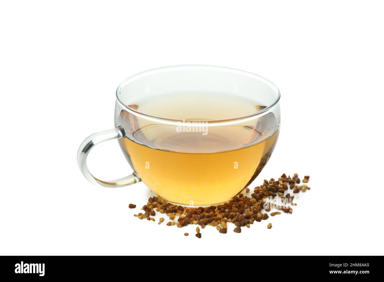 Cup of buckwheat tea isolated on white background Stock Photo - Alamy