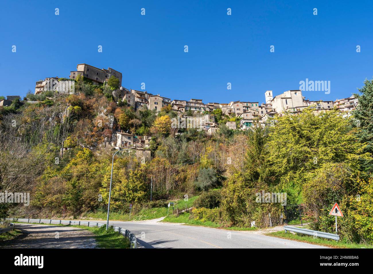 View of Castel di Tora, azio, Italy, Europe Stock Photo - Alamy