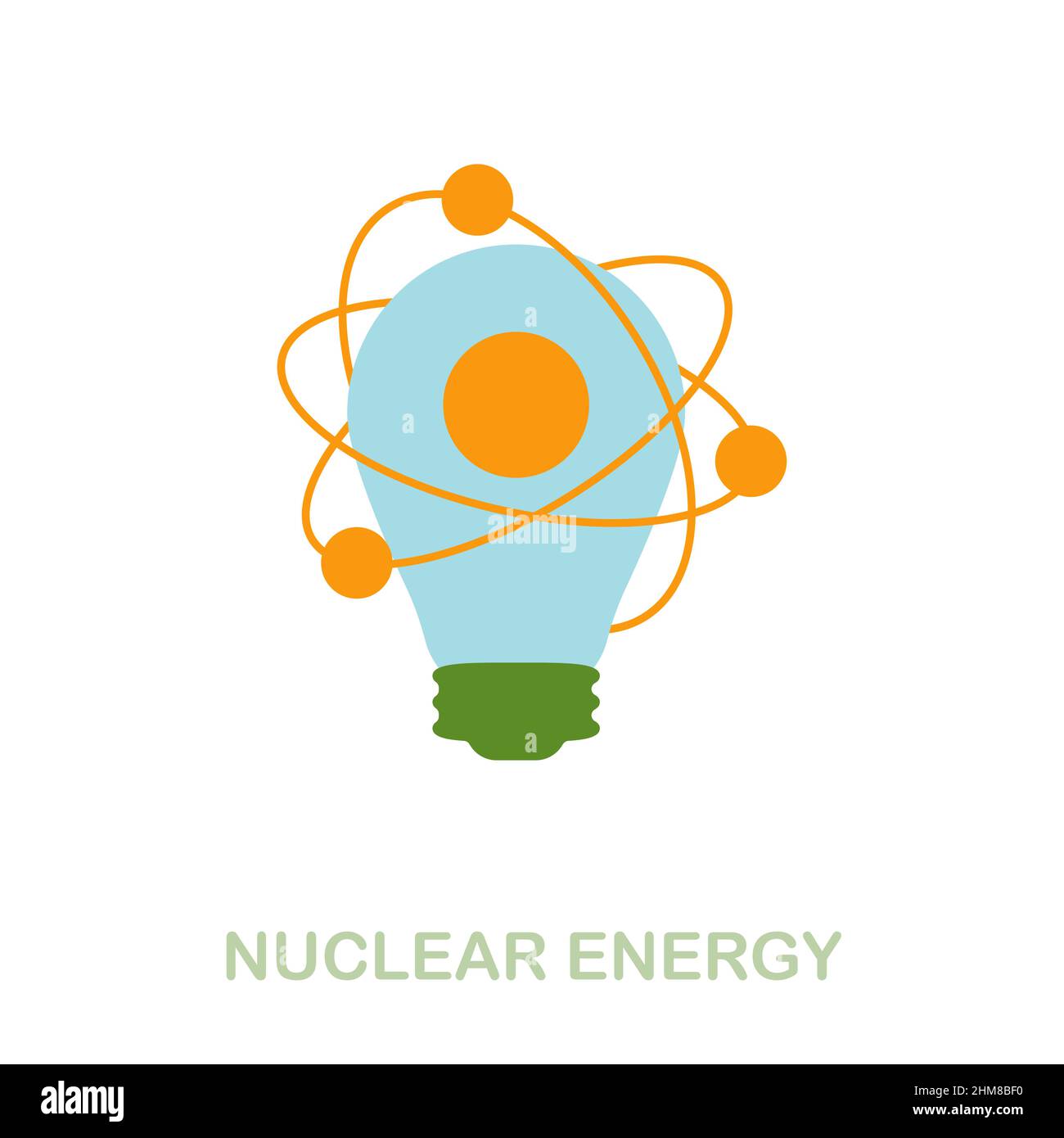 Nuclear Energy flat icon. Colored element sign from clean energy ...