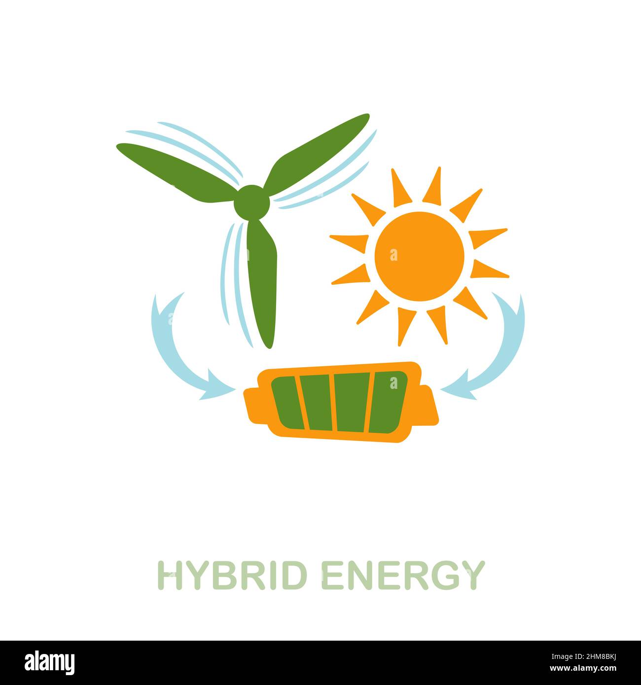 Hybrid Energy flat icon. Colored element sign from clean energy ...