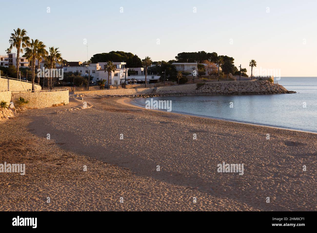 Lonely and quiet beach in winter in the Mediterranean Sea Stock Photo ...