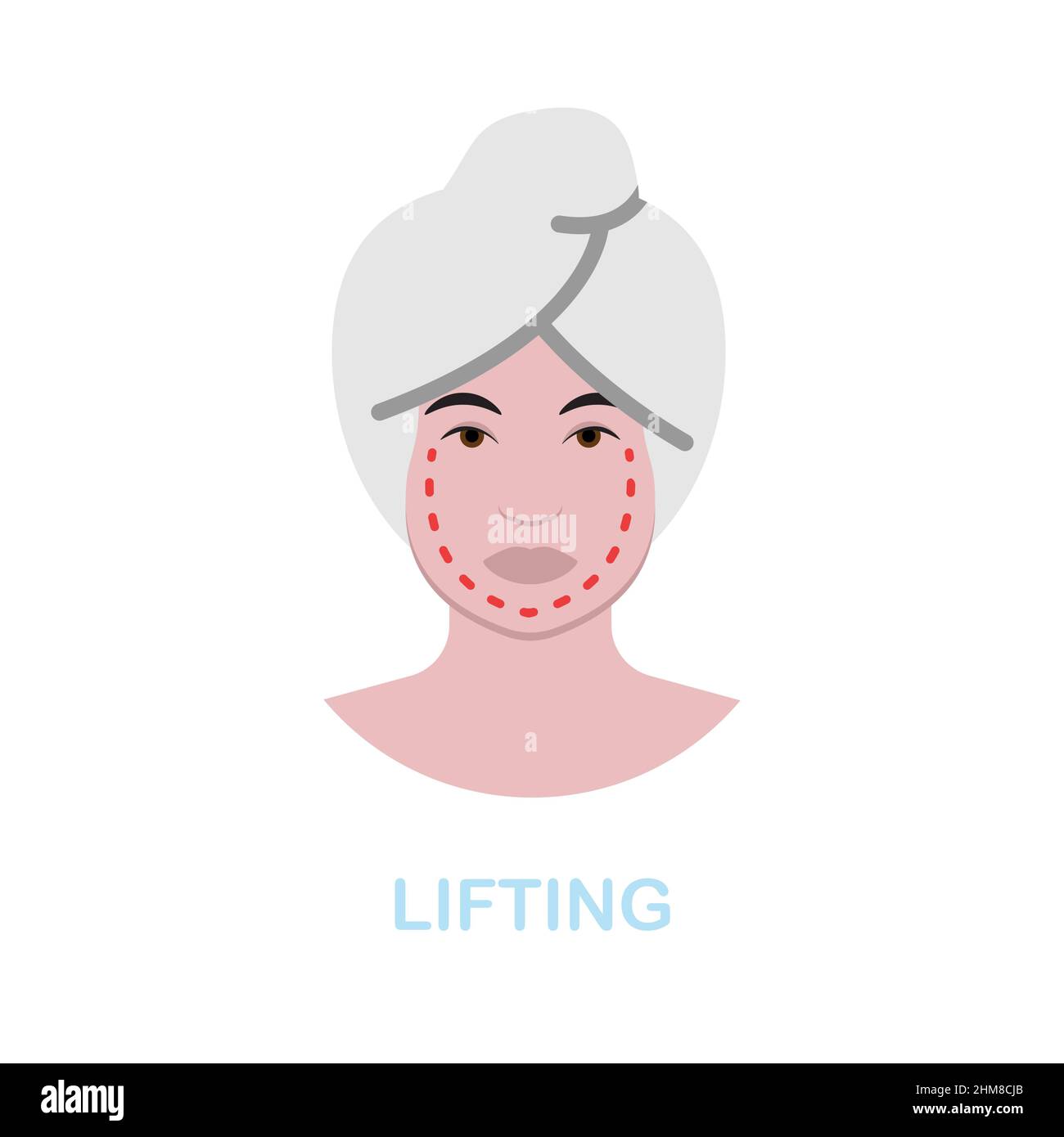 Lifting flat icon. Colored element sign from cosmetology collection ...