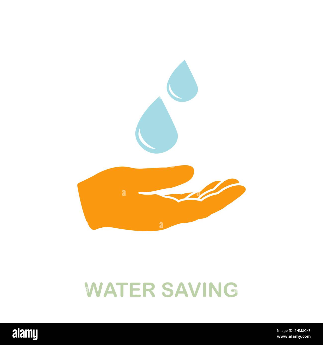 Water Saving flat icon. Colored element sign from clean energy ...