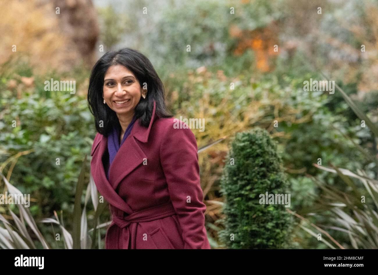 London, UK. 08th Feb, 2022. Suella Braverman, Attorney General, arrives ...