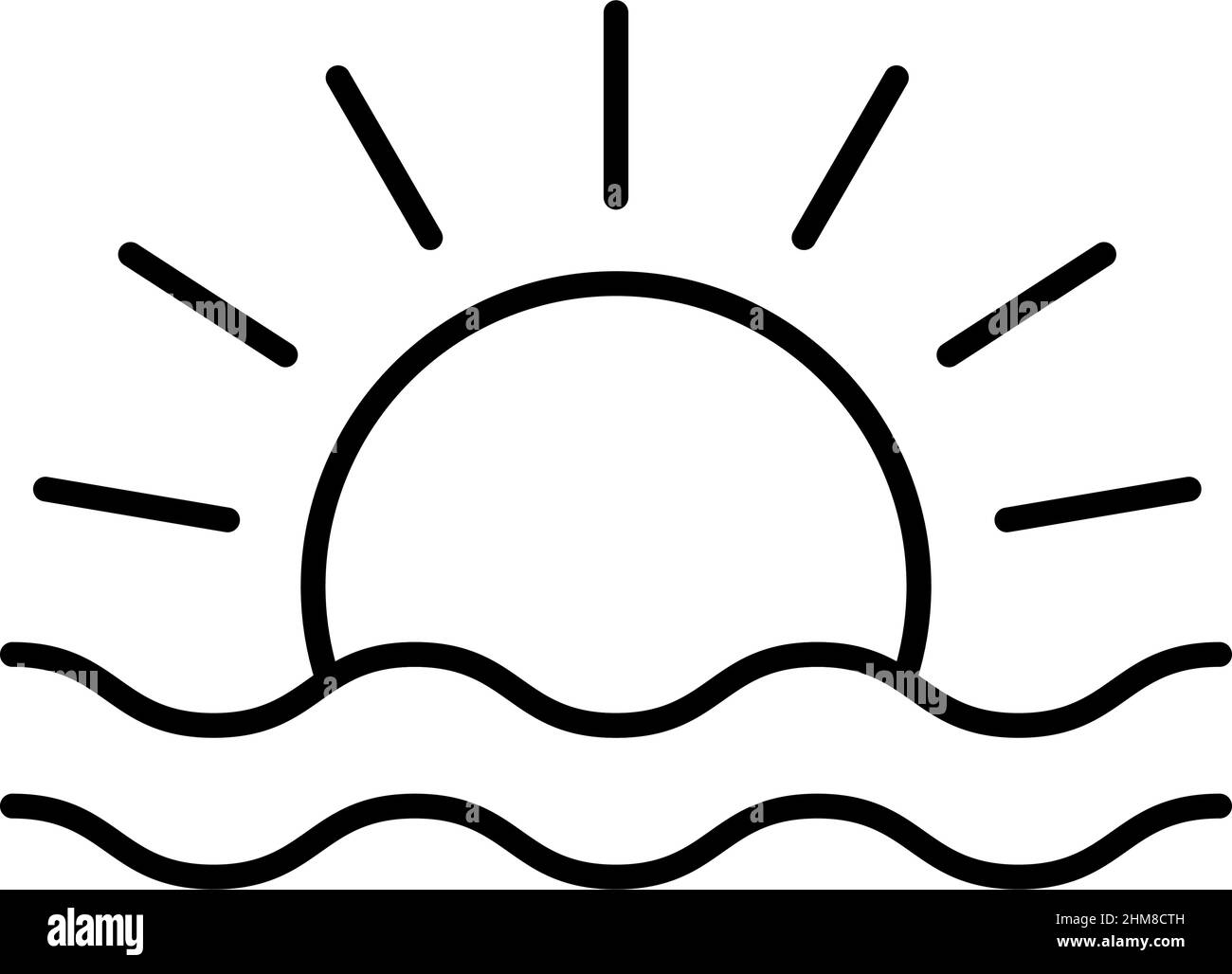 Cartoon Sunset Black And White