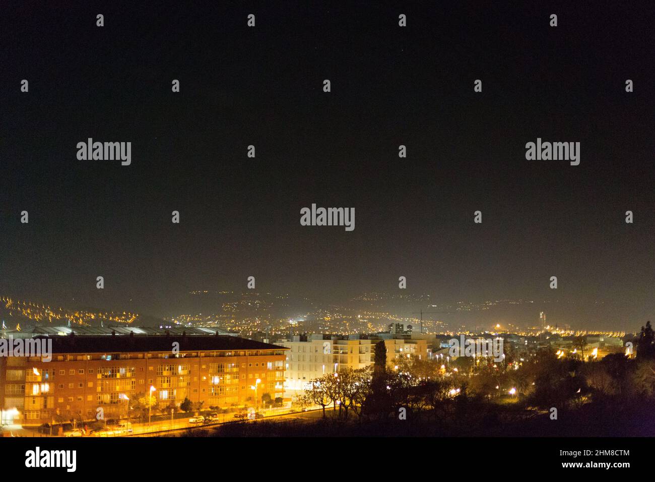 night photography and light pollution in a big city Stock Photo - Alamy
