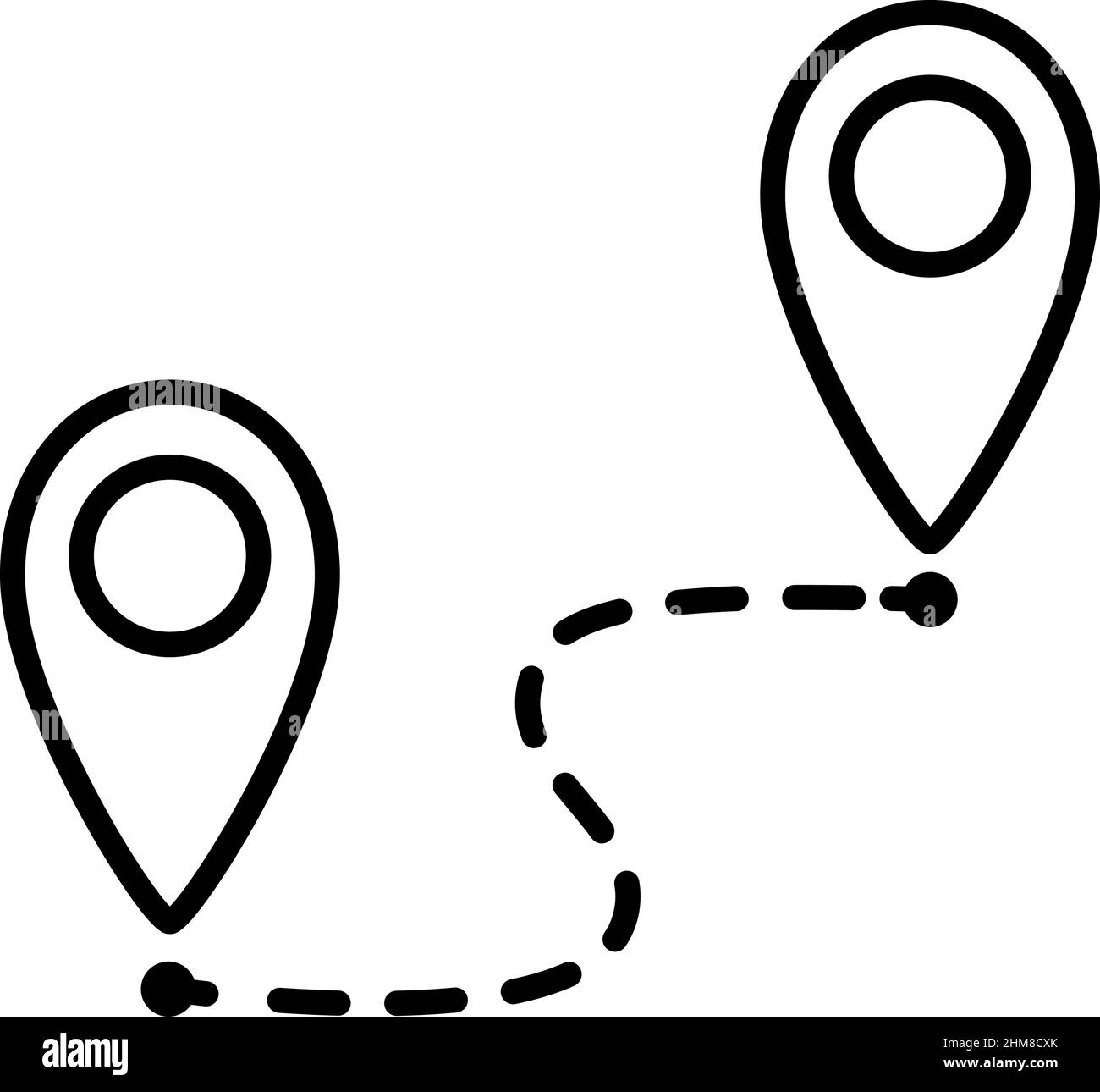 Route icon on white background, vector illustration Stock Vector Image ...