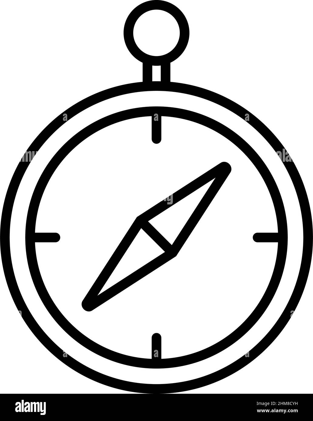 Compass line icon on white background, vector illustration Stock Vector ...