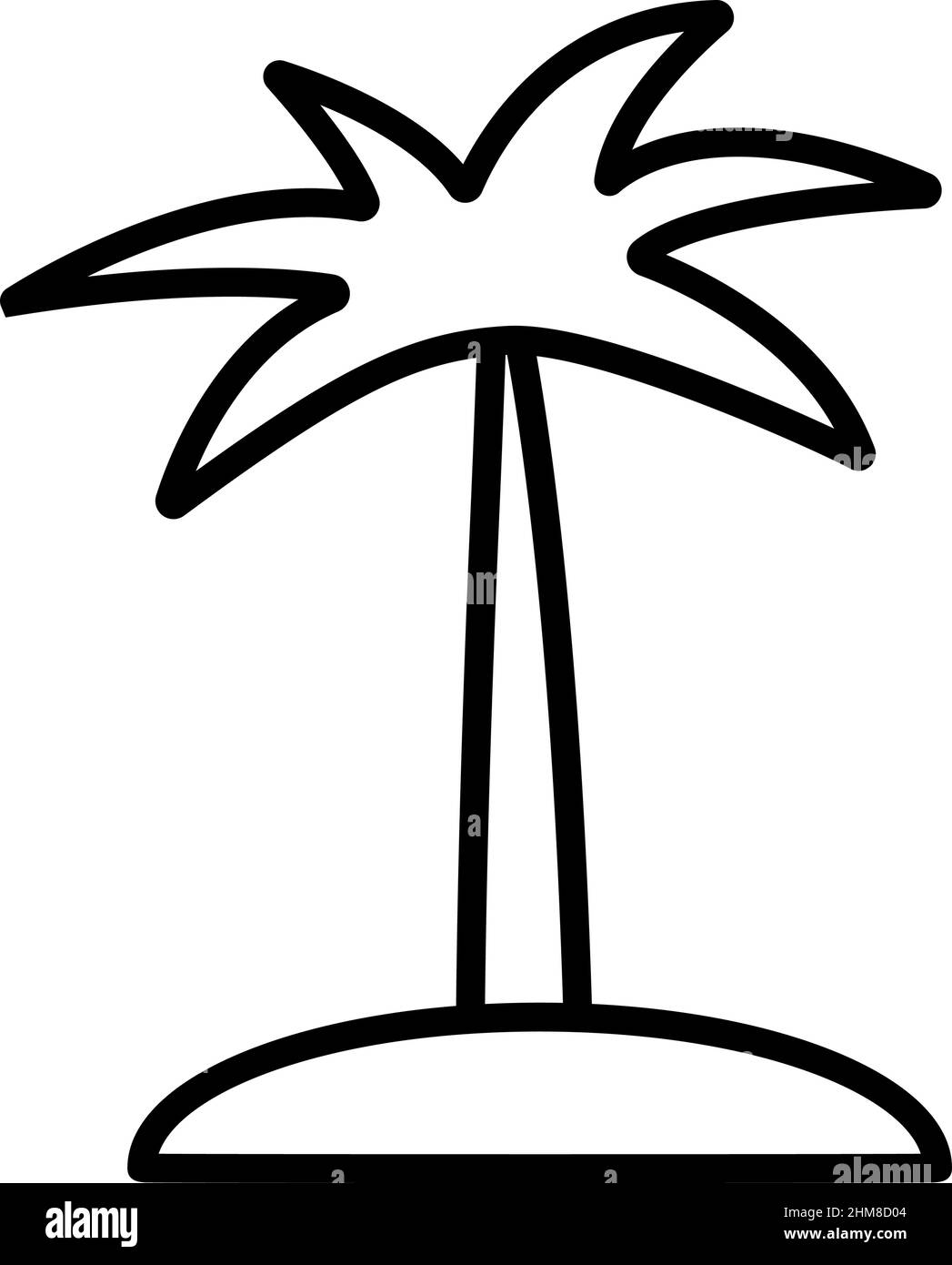 Palm tree line icon on Black and White Stock Photos & Images - Alamy