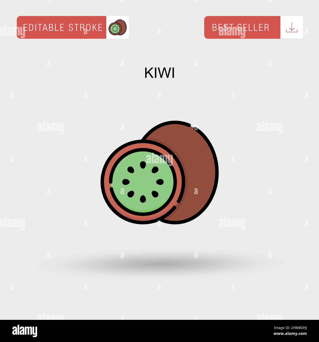 Kiwi Simple vector icon Stock Vector Image & Art - Alamy