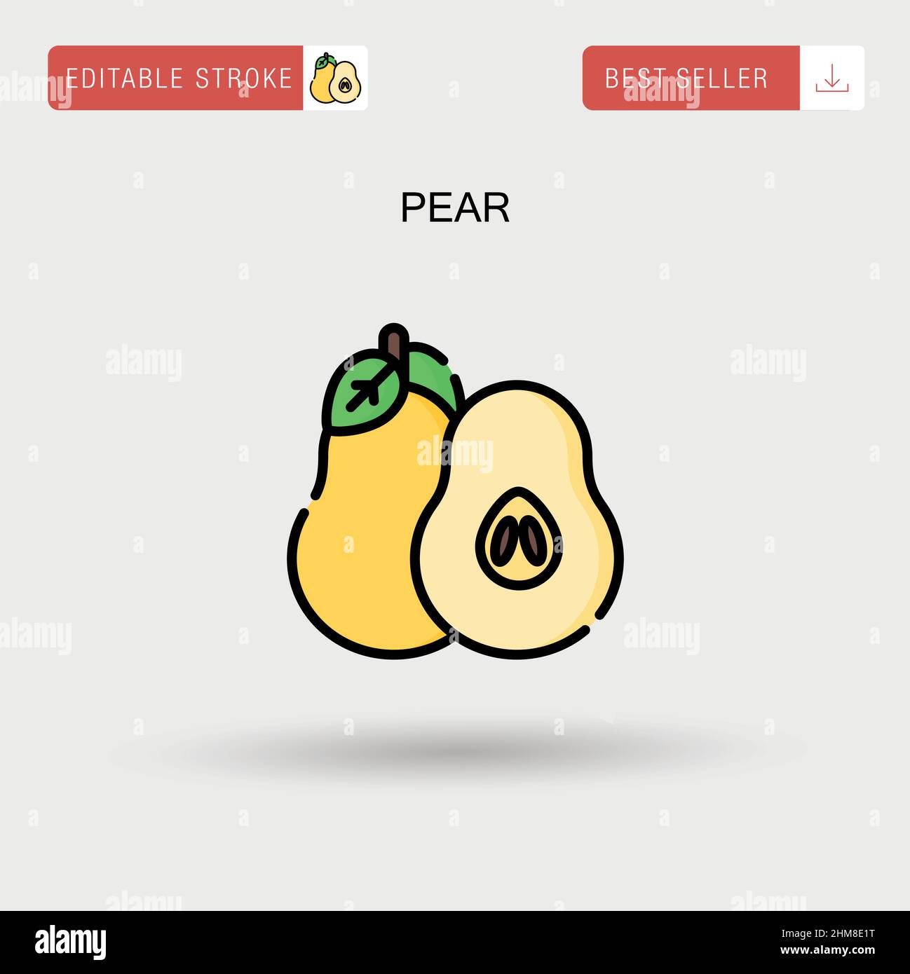 Simple green pear leaf Stock Vector Images - Alamy