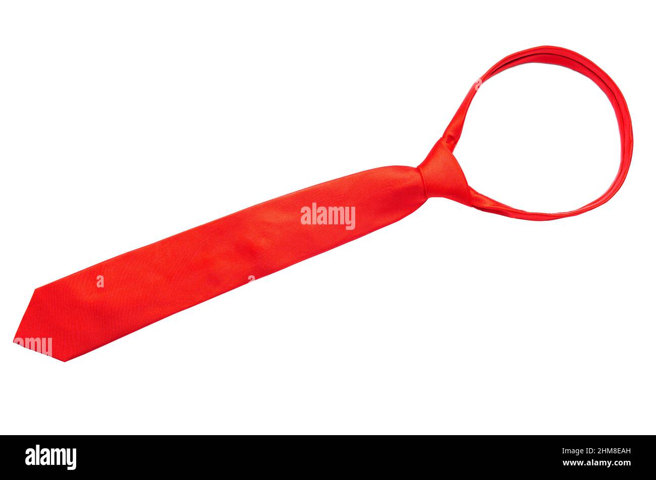 Tied red necktie isolated on white background Stock Photo - Alamy