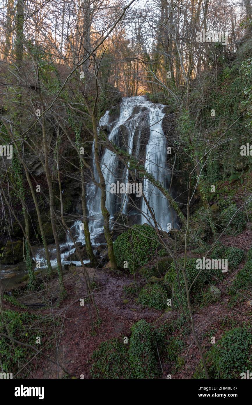 waterfall in altube, in the province of alava in the north of spain ...