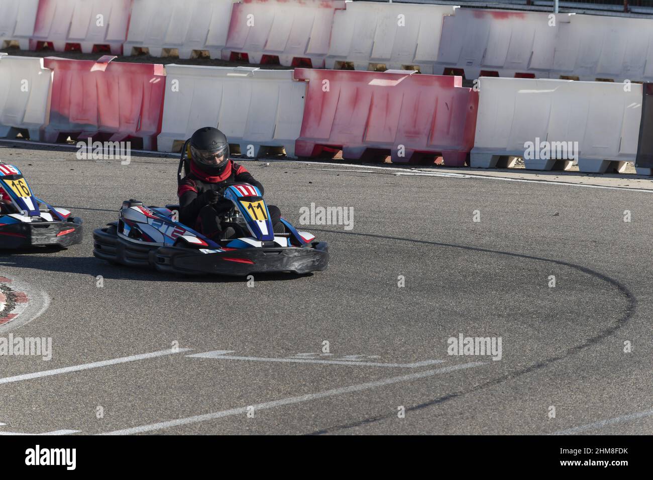 Man racing Go-cart on karting circuit, Toledo, Spain Stock Photo - Alamy