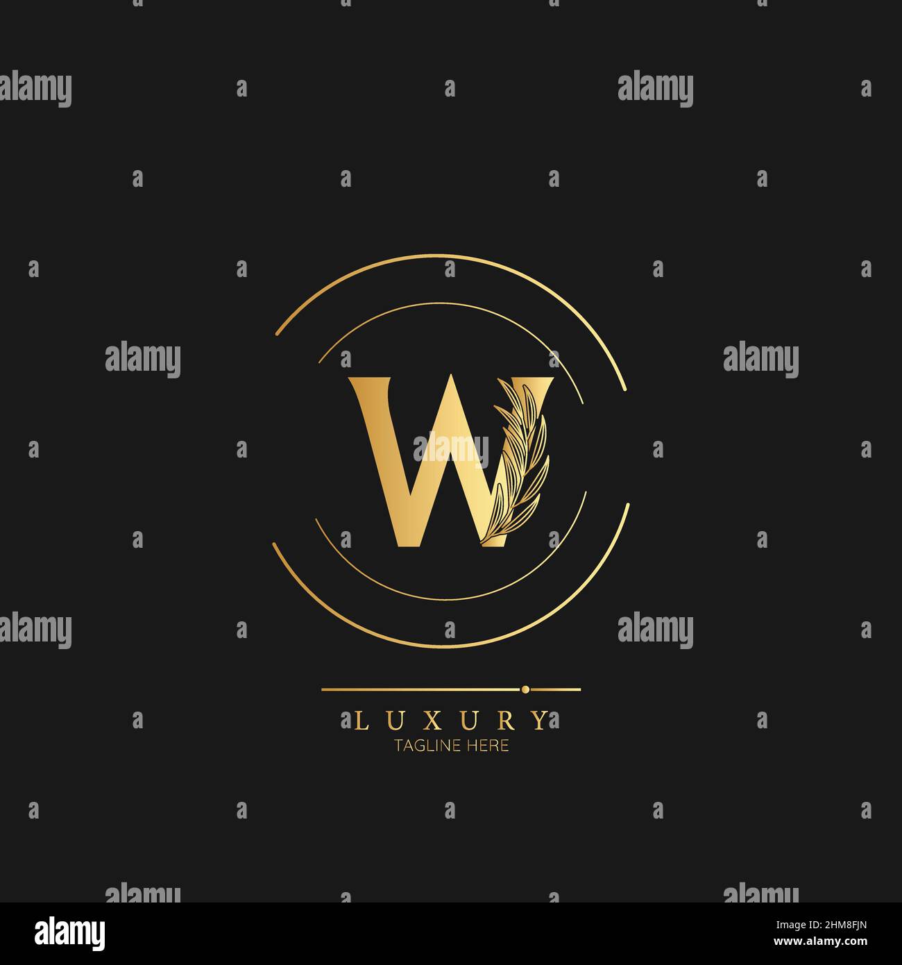 Initial W letter luxury beauty flourishes ornament monogram logo Stock ...