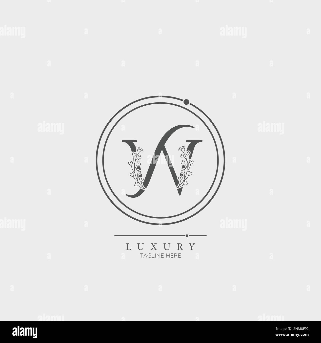 Initial W letter luxury beauty flourishes ornament monogram logo Stock ...