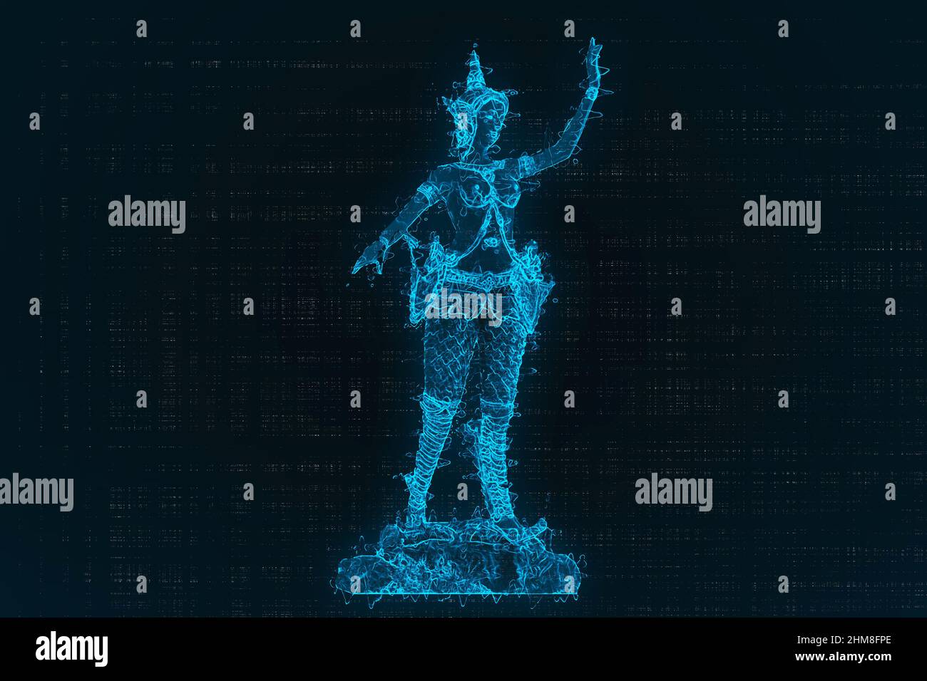 Kinnaree is used as a background image. botnet effect pattern blue ...