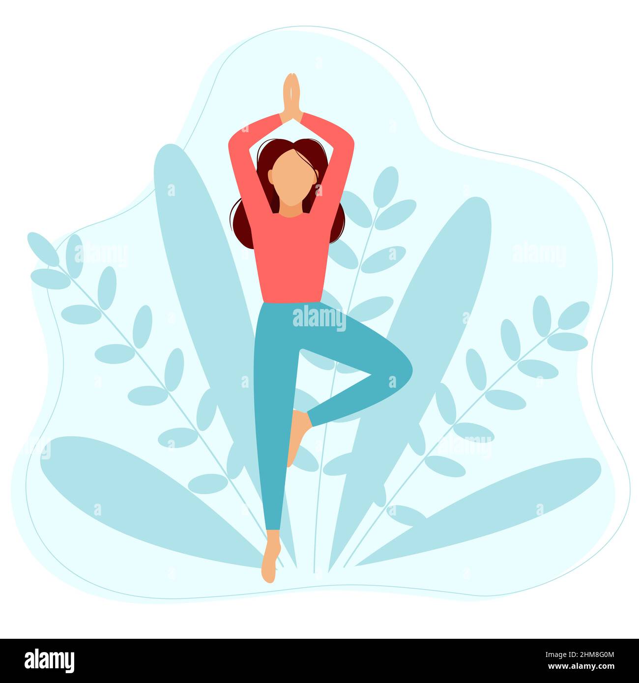 Adult beautiful girl stands in balance pose Stock Vector Image & Art ...